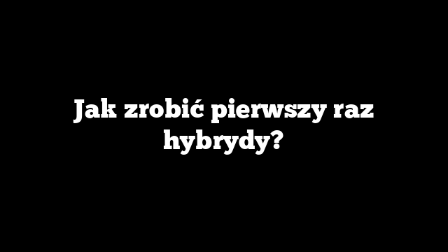 Jak zrobić pierwszy raz hybrydy? – Feminique
